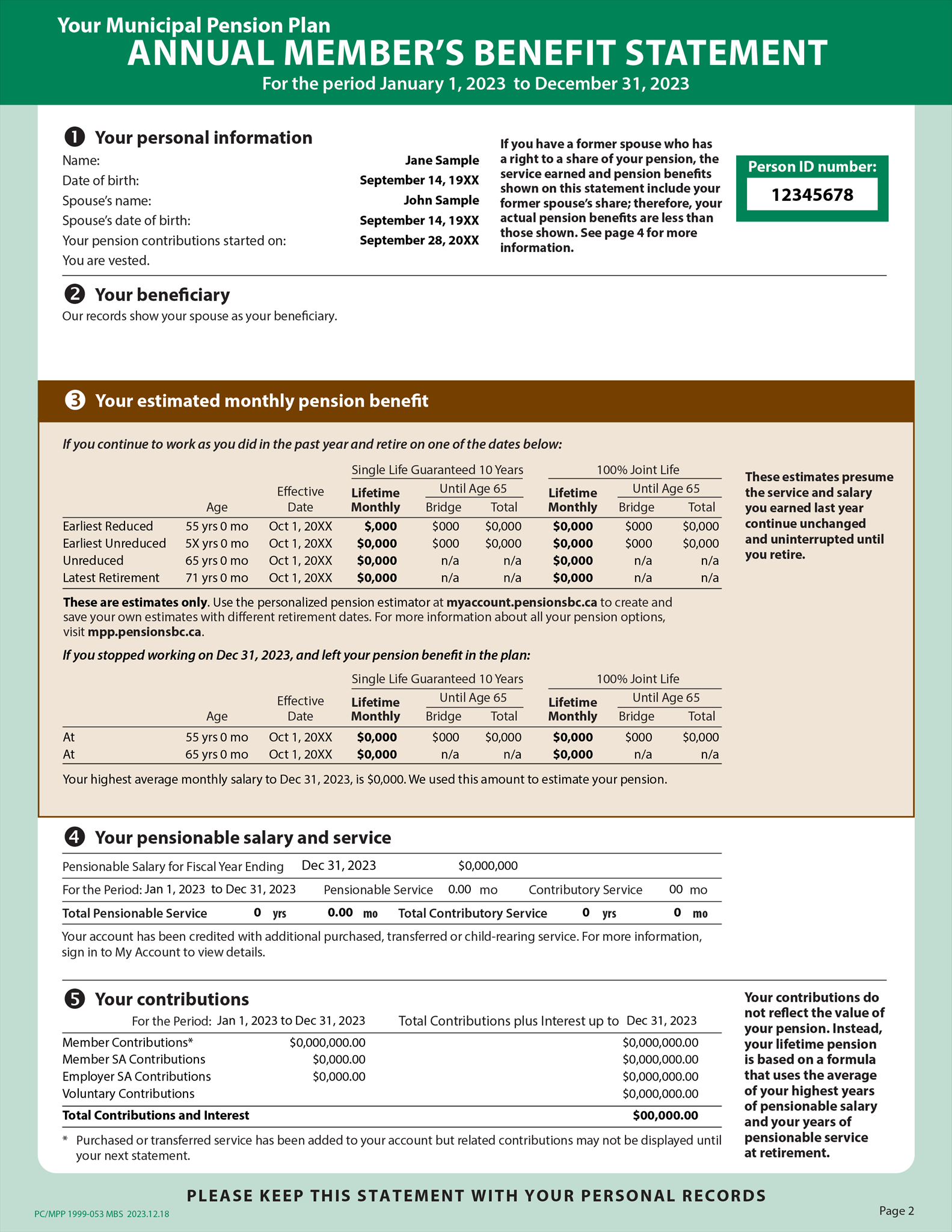 understanding your members benefit statement municipal
